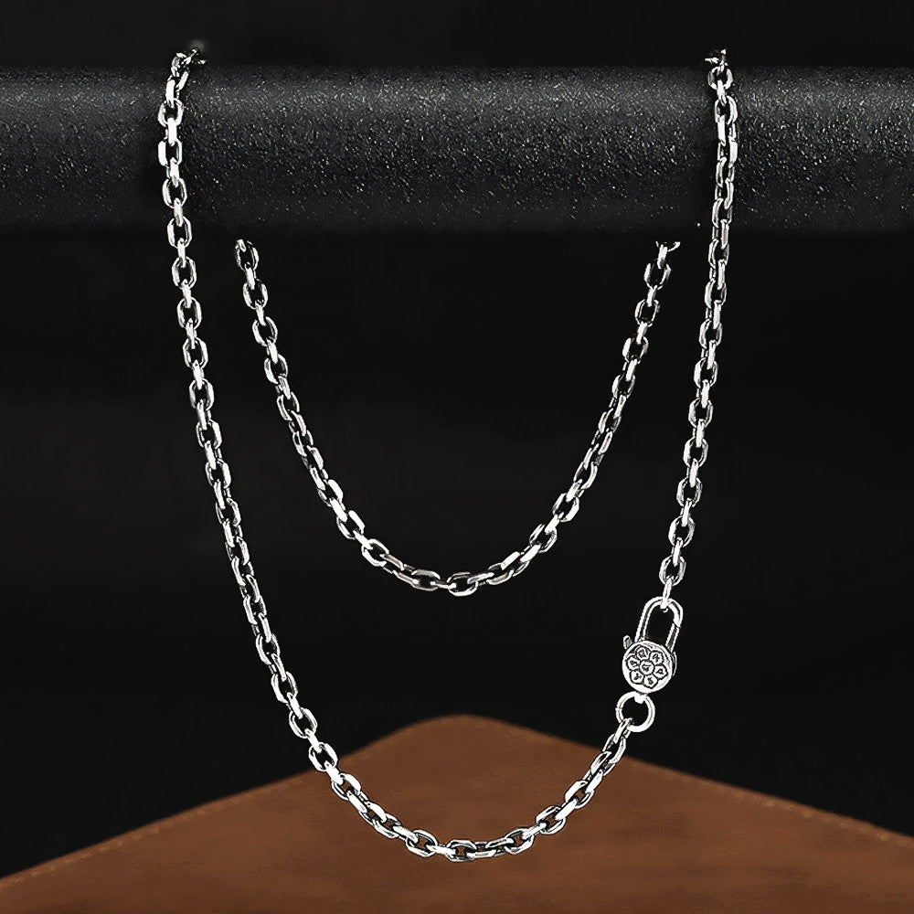 S925 Silver Classic Chain Necklace for Men - Duomo