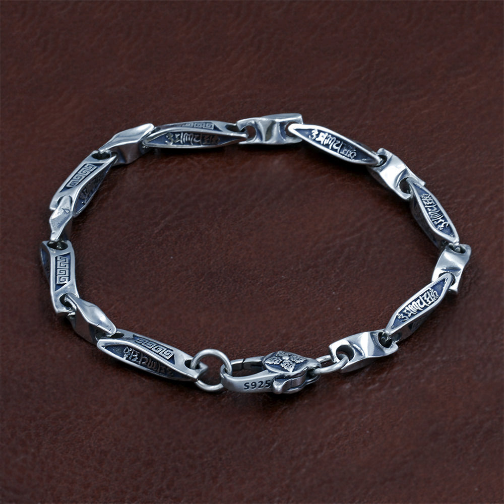S925 Silver Handmade Retro Bracelet For Men - Krun