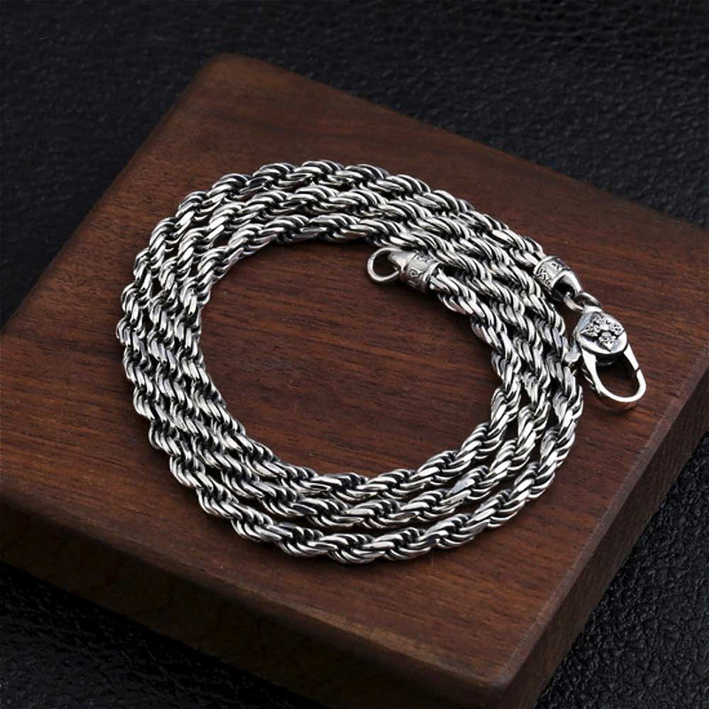 S925 Silver Weaving Chain Necklace For Men - Monza
