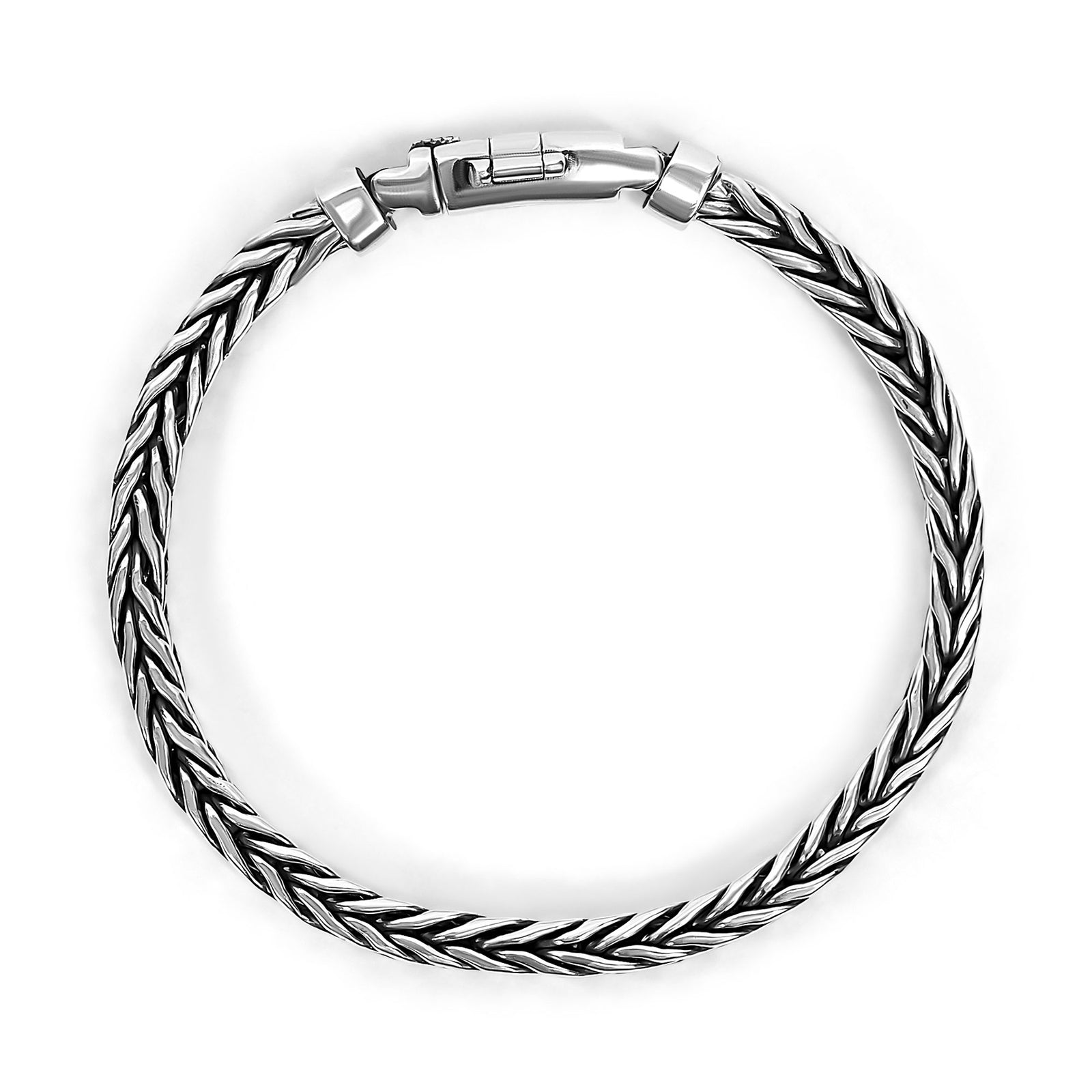 S925 Silver Handmade Braided Bracelet For Men - Crein