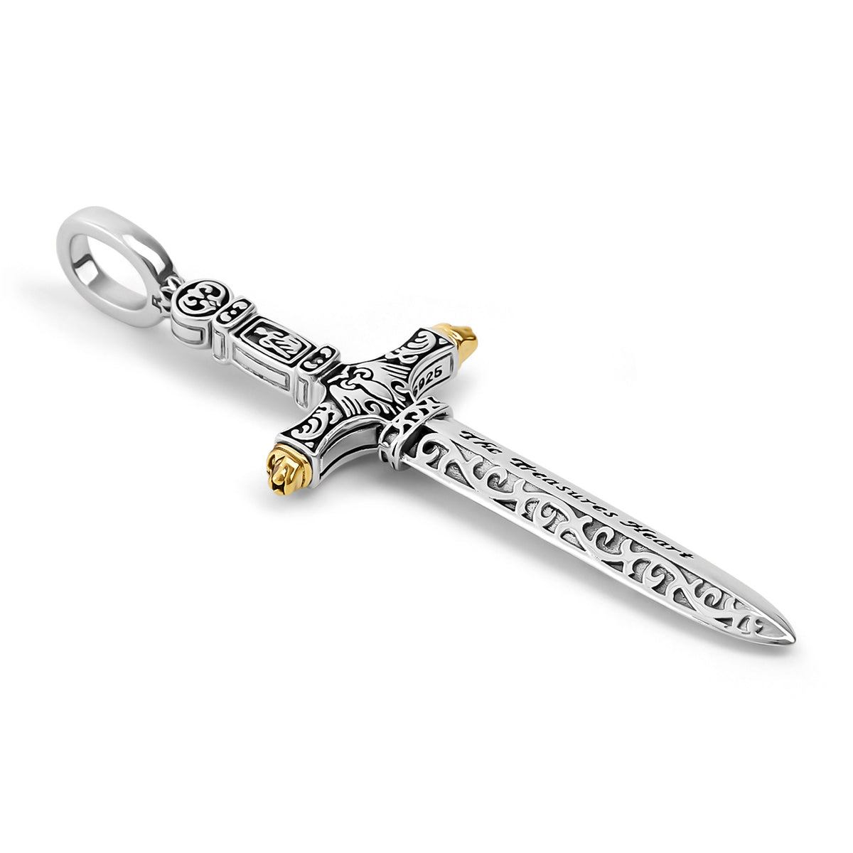 S925 Silver Handmade Cross Sword Pendant Necklace For Men - Ravenna