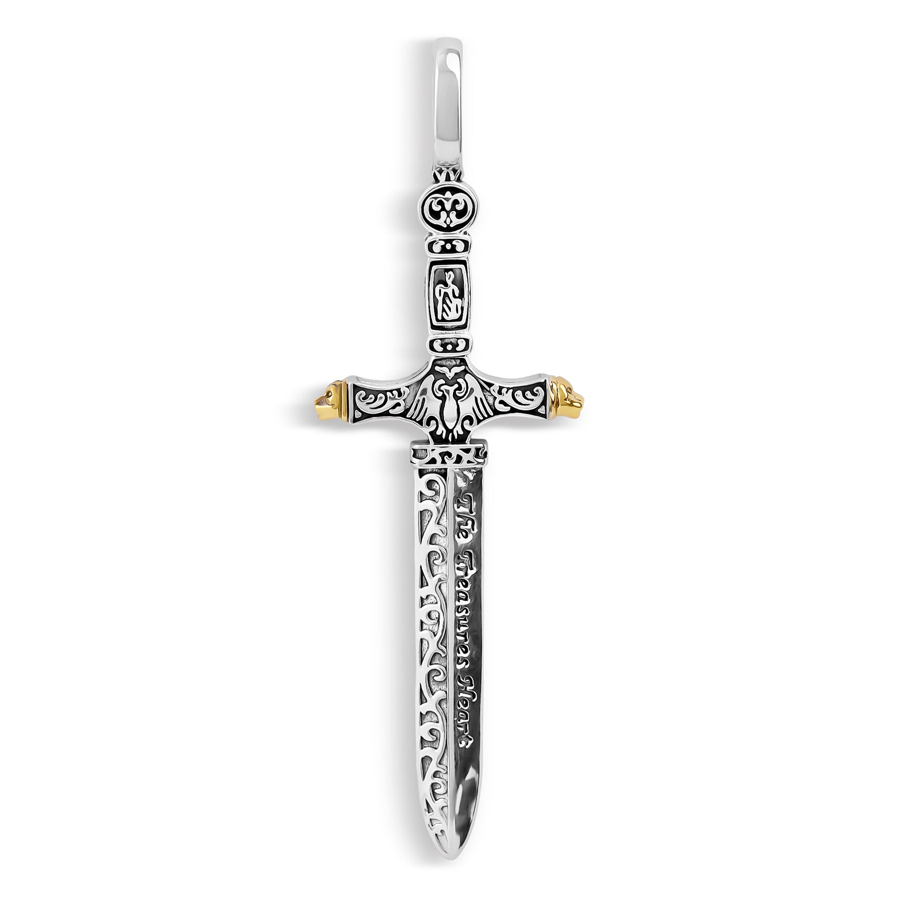 S925 Silver Handmade Cross Sword Pendant Necklace For Men - Ravenna