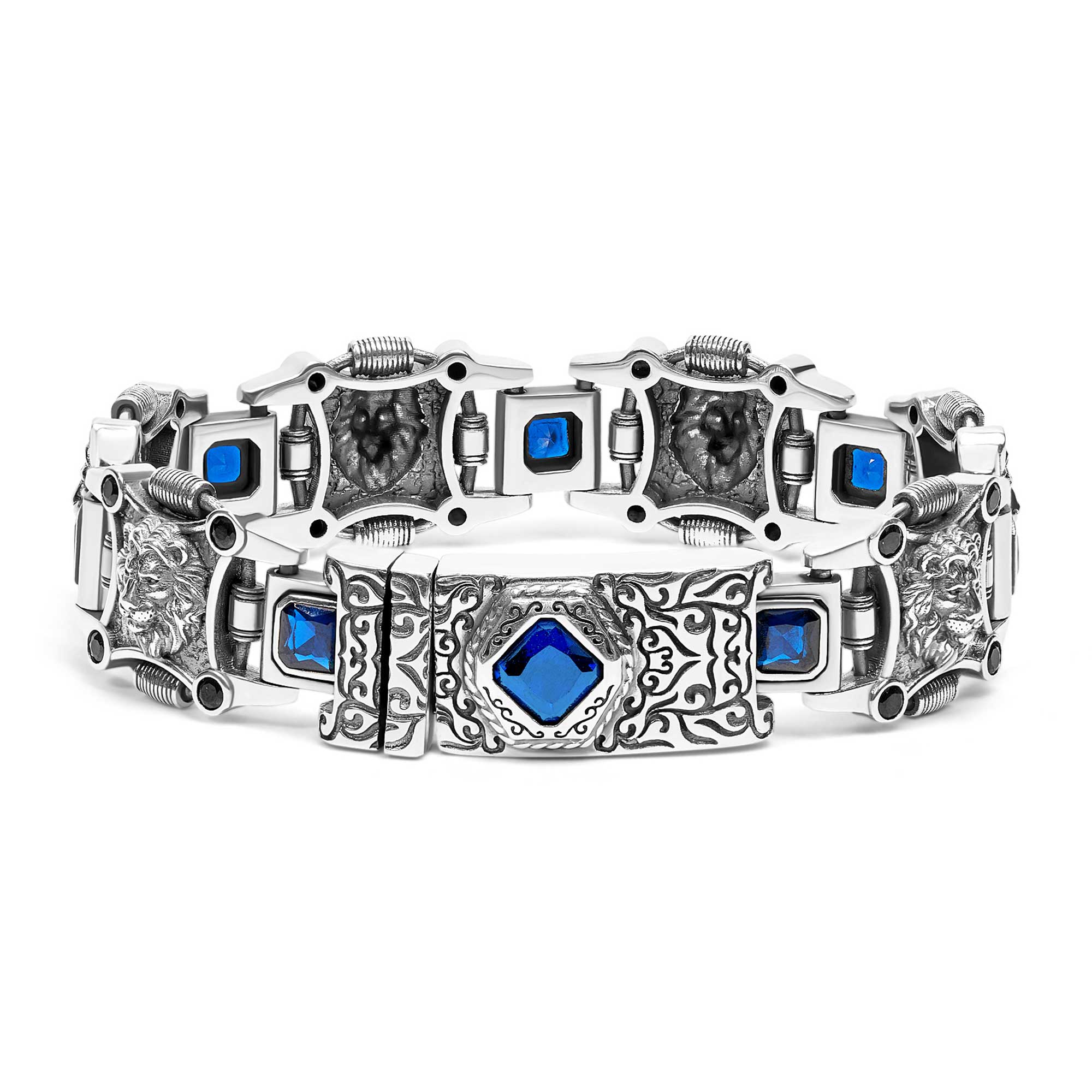 S925 Silver Royal Handmade Lion Bracelet For Men - Leo